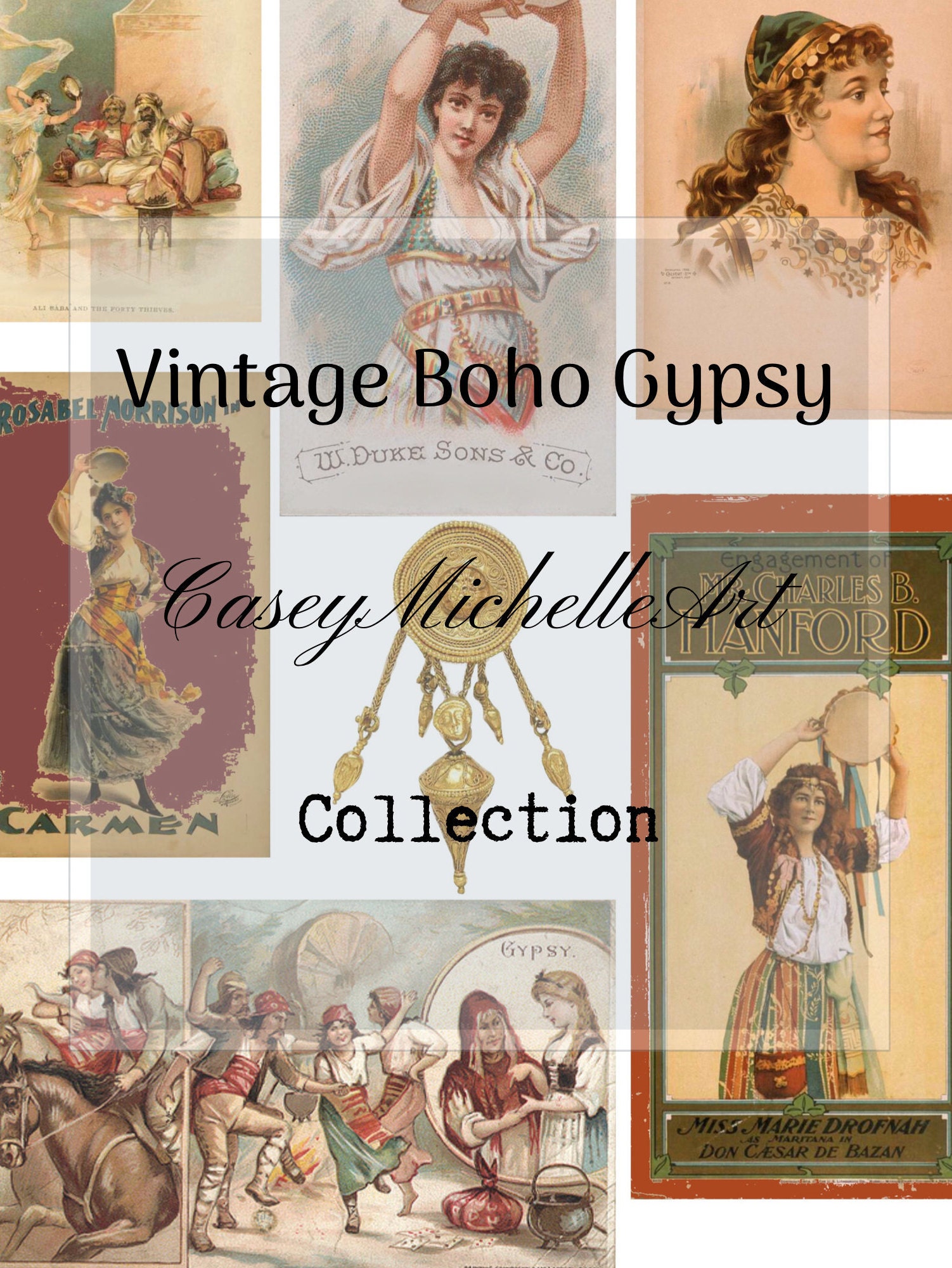 Gypsy Vintage Papers and Postcards for Scrapbooks, Journals and Paper ...