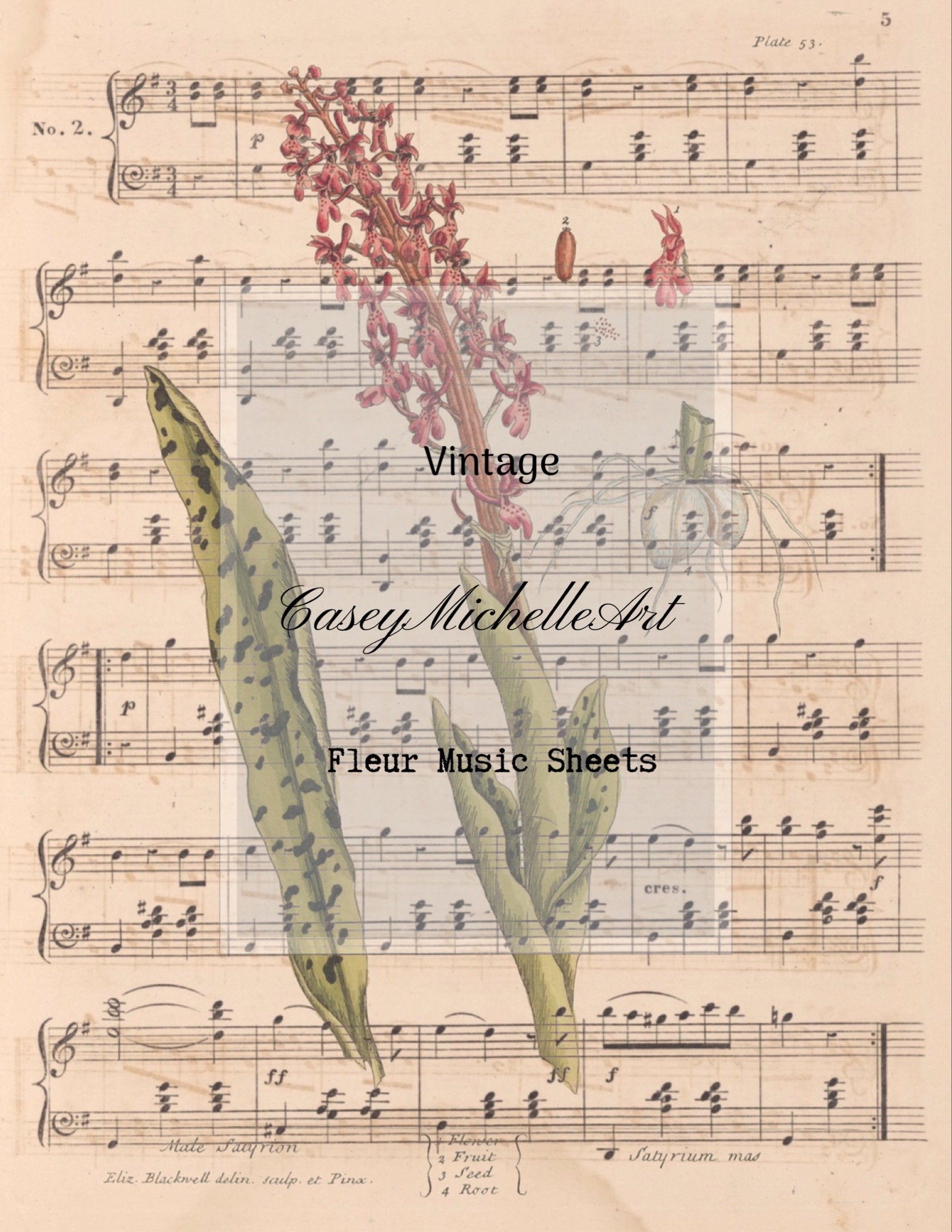 Music Sheets With Flowers Vintage for Journals, Scrapbooks and Paper ...