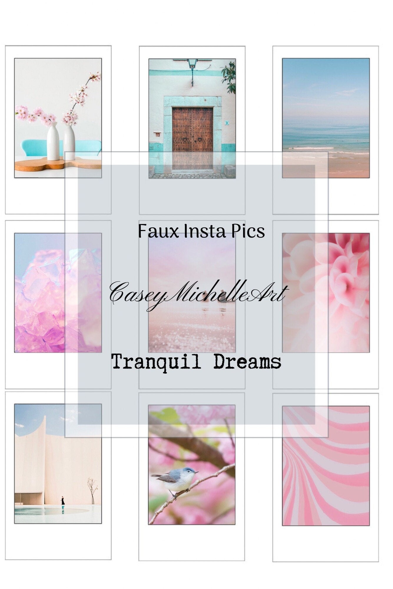 Faux Insta Pics Boho Digital Papers Digital Journal Page - Etsy