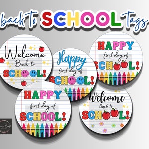 Welcome Back to School Gift Tag, Happy First Day of School Tag, Gift ...