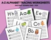 Printable Alphabet Tracing Worksheets / Pre-writing - Etsy
