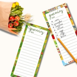 Printable Grocery Notepad DIY Notepad Grocery List Notepad Grocery Shopping List Grocery Note ...