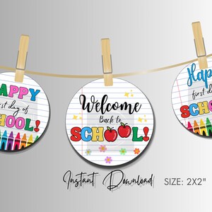 Welcome Back to School Gift Tag, Happy First Day of School Tag, Gift ...