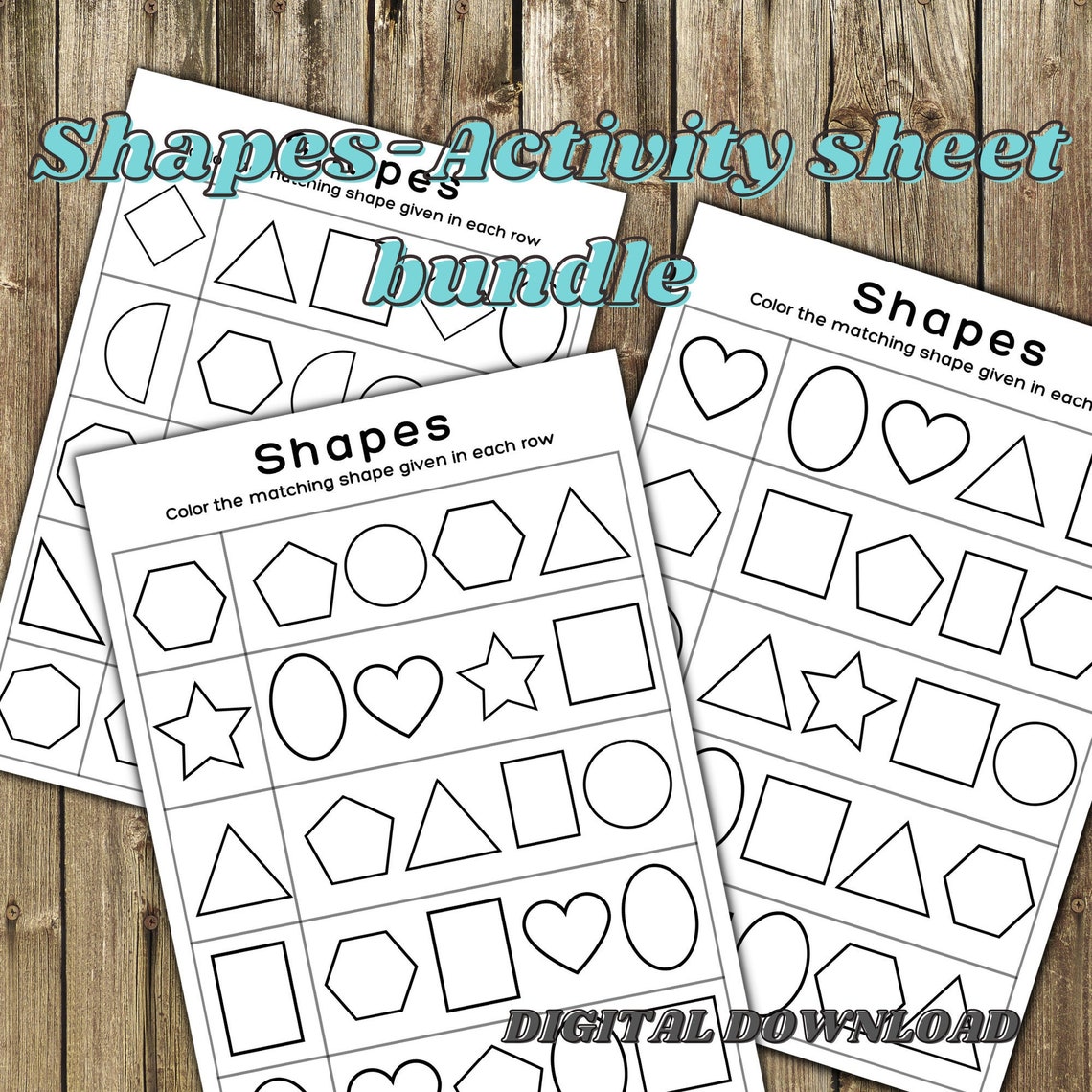 10 Printable Shape Activity Sheets for Kids in Preschool, Kindergarten ...