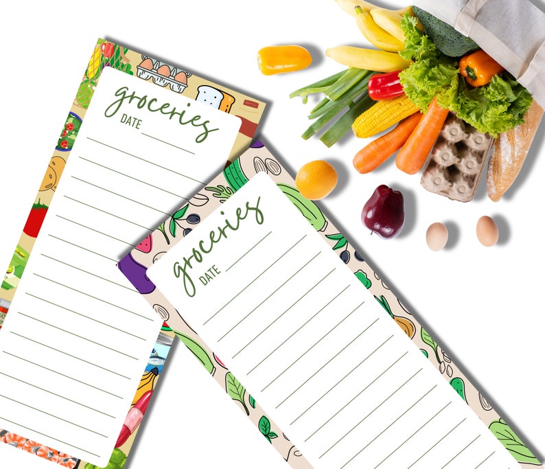 Printable Grocery Notepad DIY Notepad Grocery List Notepad Grocery ...