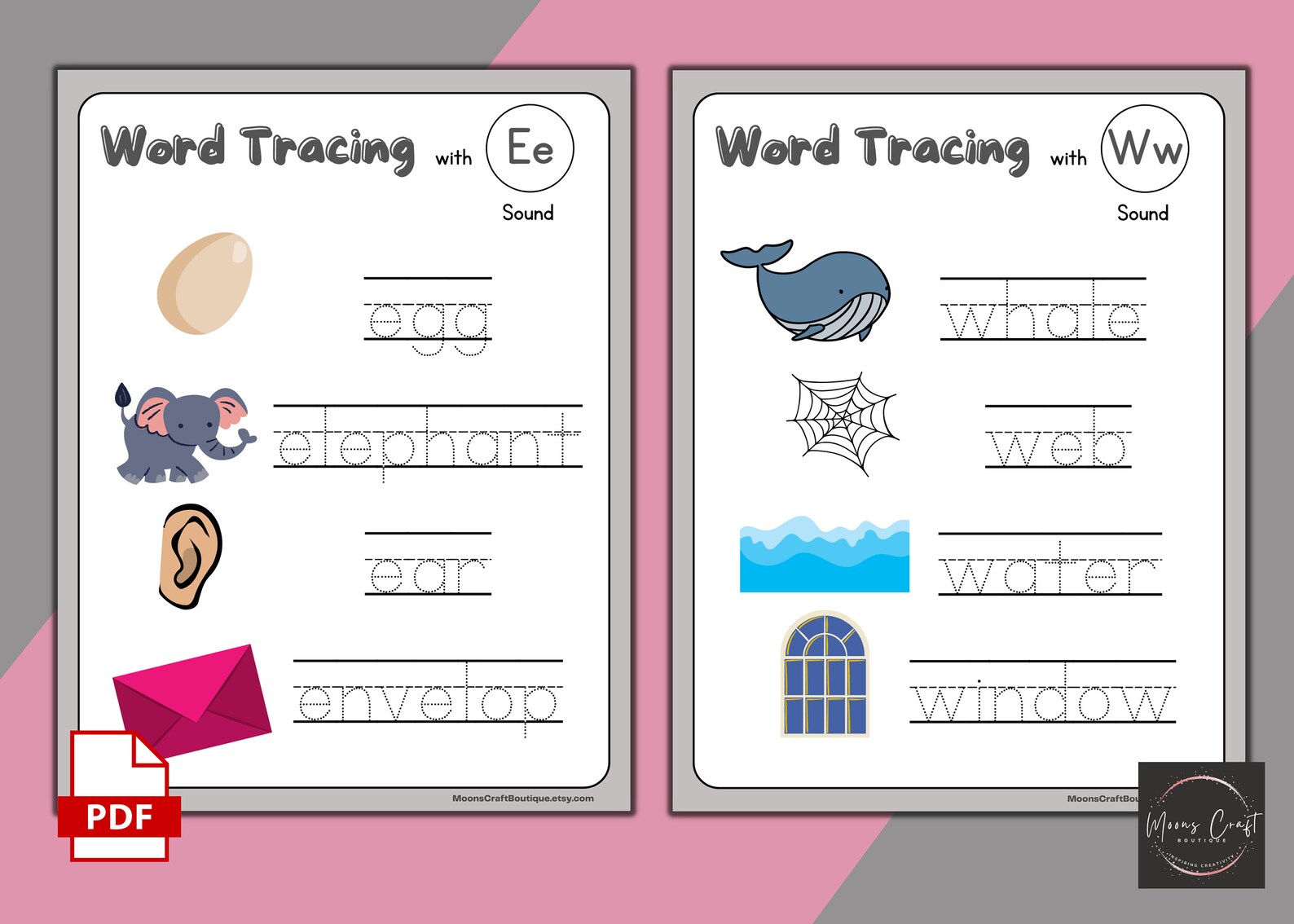 A to Z Alphabet Word Tracing Worksheets for Preschoolers and Elementary ...