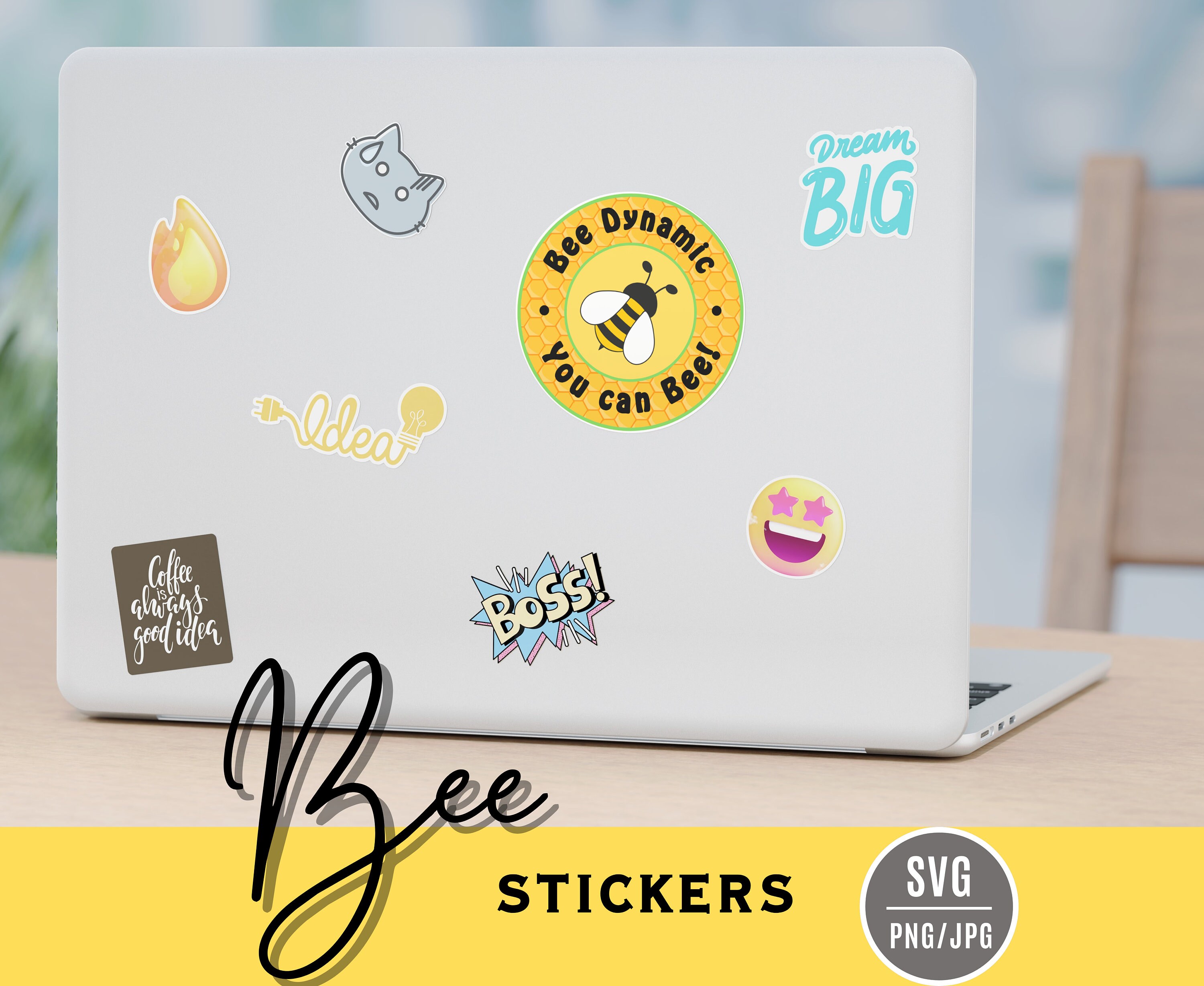 Printable Bee Stickers, Scrapbooking SVG, Motivational Stickers, Bee ...