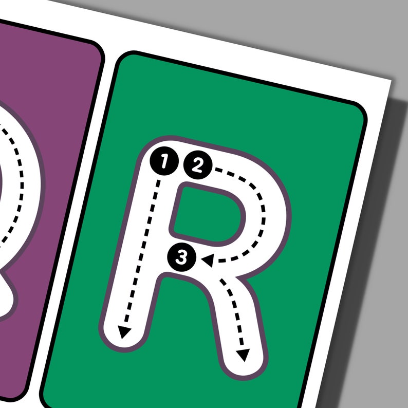 Alphabet Tracing Flashcards, Alphabet Uppercase Letters, Alphabet Cards ...