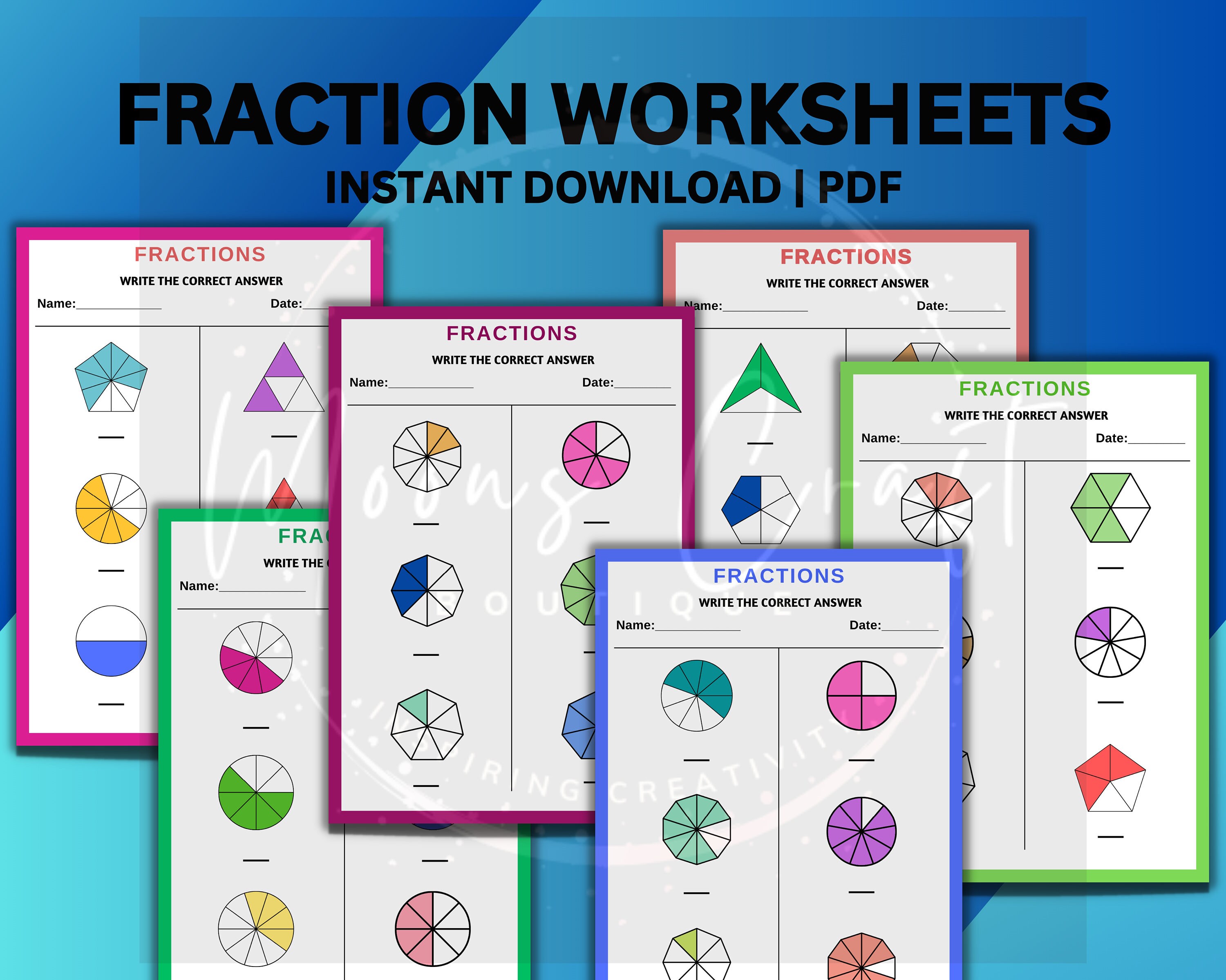 Printable Fraction Worksheets. Fraction Worksheets, Fraction Activities ...
