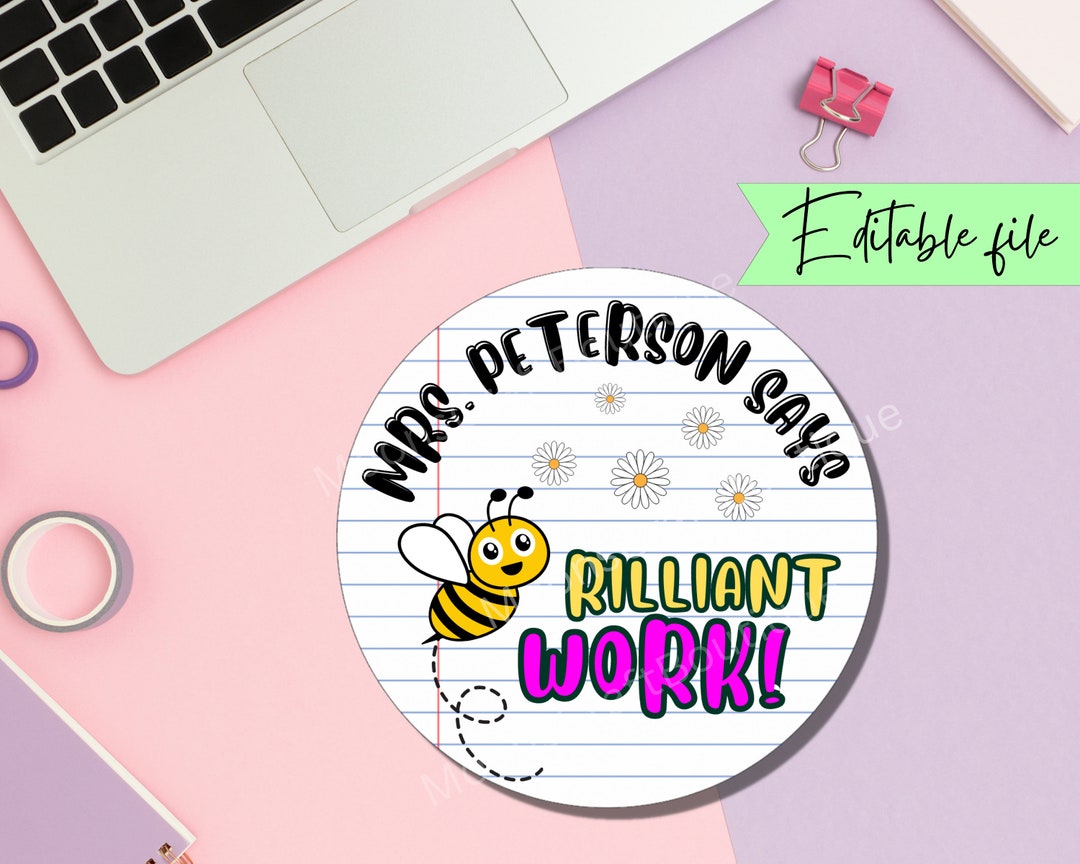 Teacher Reward Stickers Editable Sticker Student Reward Stickers ...