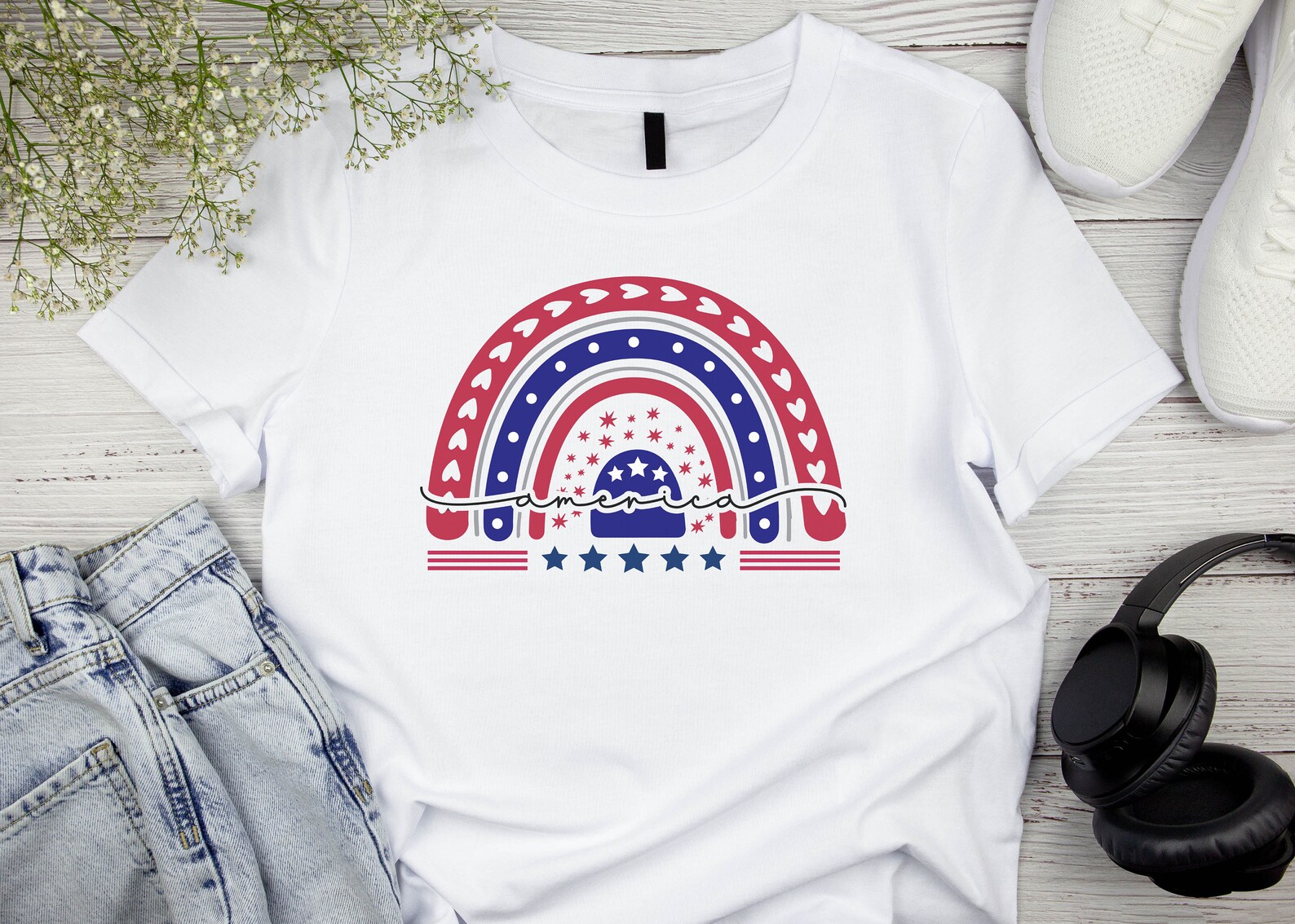 Rainbow SVG 4th July SVG USA Flag Svg America Svg - Etsy