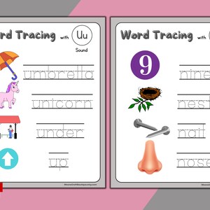 A to Z Alphabet Word Tracing Worksheets for Preschoolers and Elementary ...