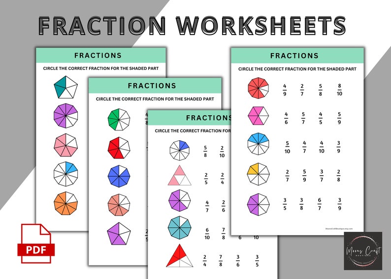 Printable Fraction Worksheets | Basic Fractions | Fraction Math ...