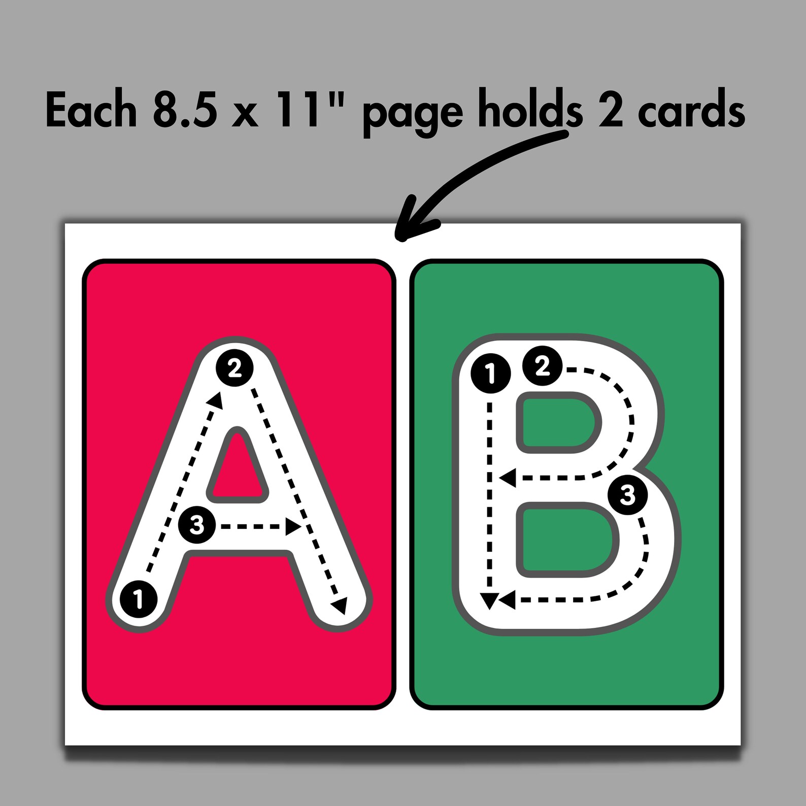 Alphabet Tracing Flashcards, Alphabet Uppercase Letters, Alphabet Cards ...