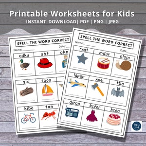 Spell the Word Correct Spelling Practice Printable Worksheets for Kids ...