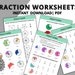 Printable Fraction Worksheets Basic Fractions Fraction Math Activity ...