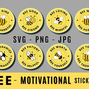 Printable Bee Stickers, Scrapbooking SVG, Motivational Stickers, Bee ...