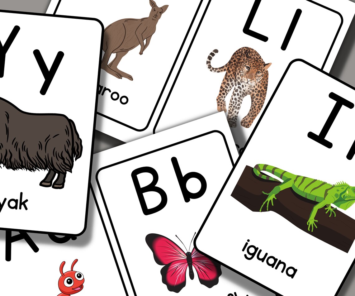 Alphabet Flashcards, ABC Printable Picture Flashcards, Printable ...