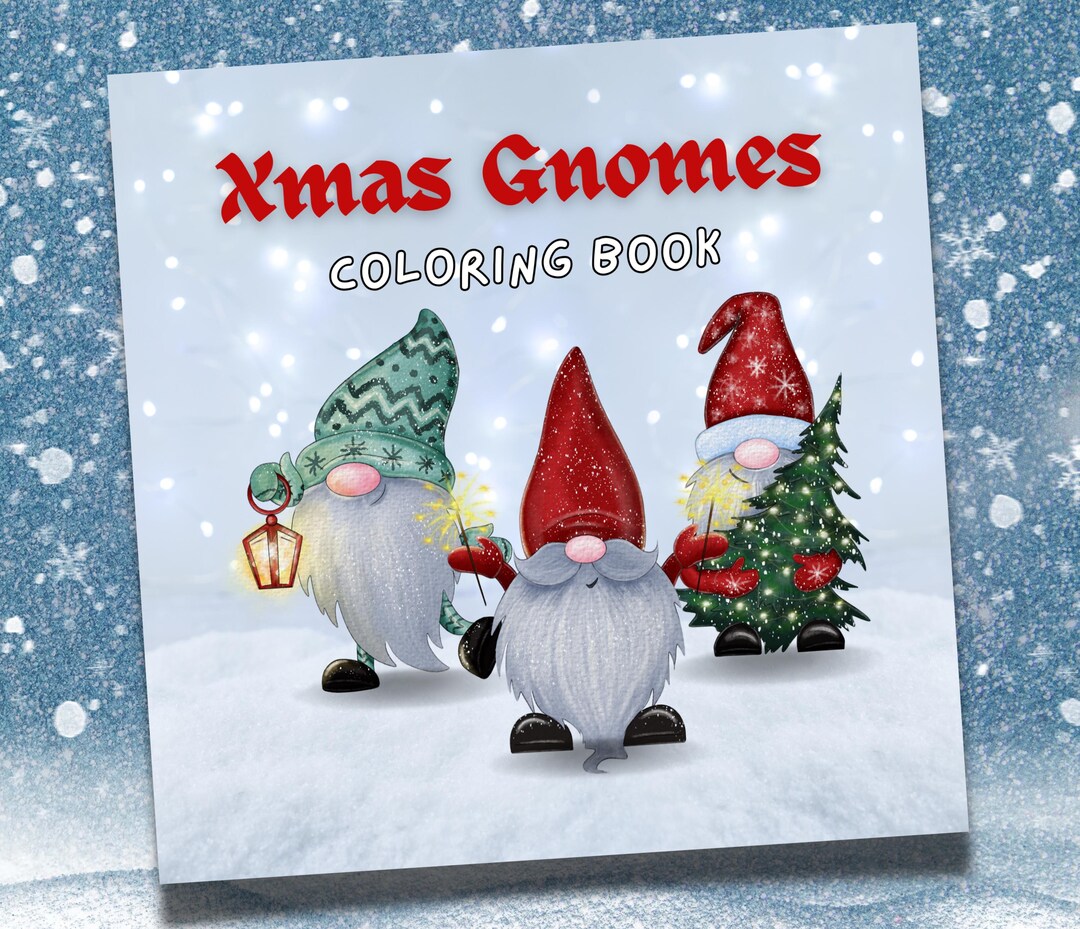 Xmas Gnomes Coloring Book Printable Kawaii Coloring Pages Christmas ...
