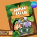 KDP Jungle Theme Book Cover Template, 8.5x11 Wild Animal Theme Cover ...