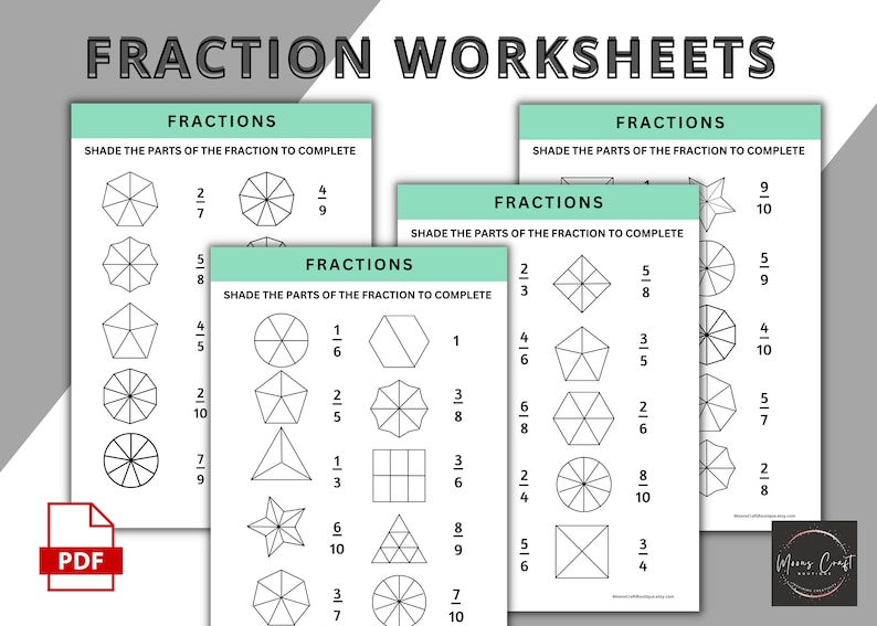 Printable Fraction Worksheets | Basic Fractions | Fraction Math ...