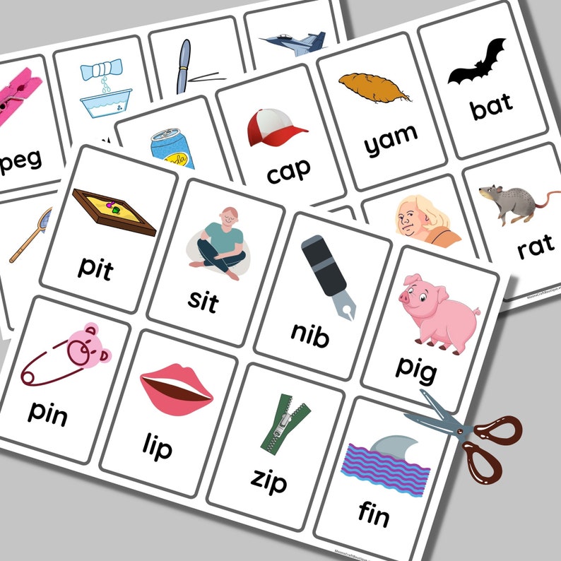 CVC Phonic Flashcards for Kids in Preschool, Kindergarten and ...