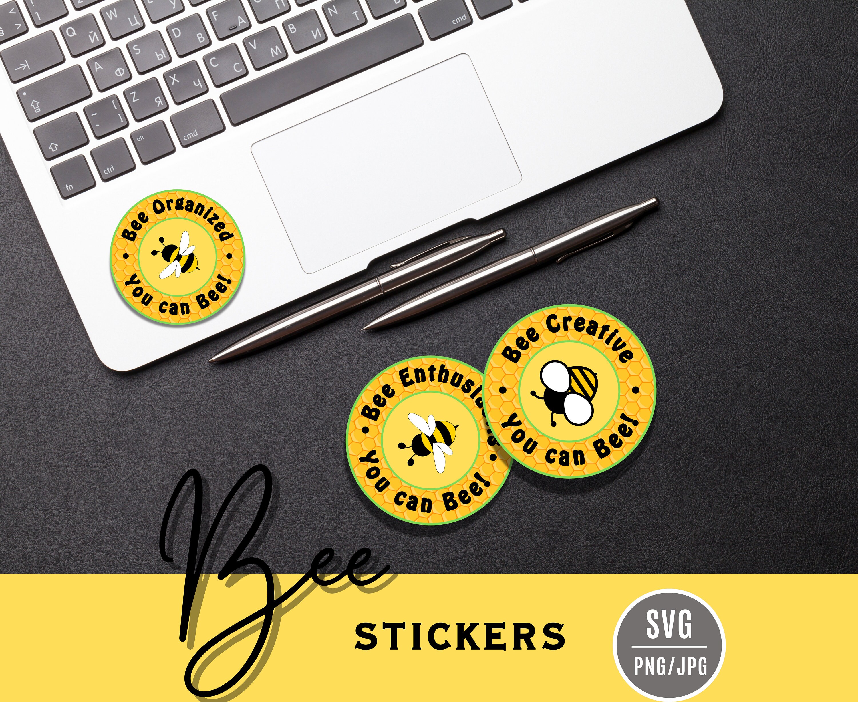 Printable Bee Stickers, Scrapbooking SVG, Motivational Stickers, Bee ...