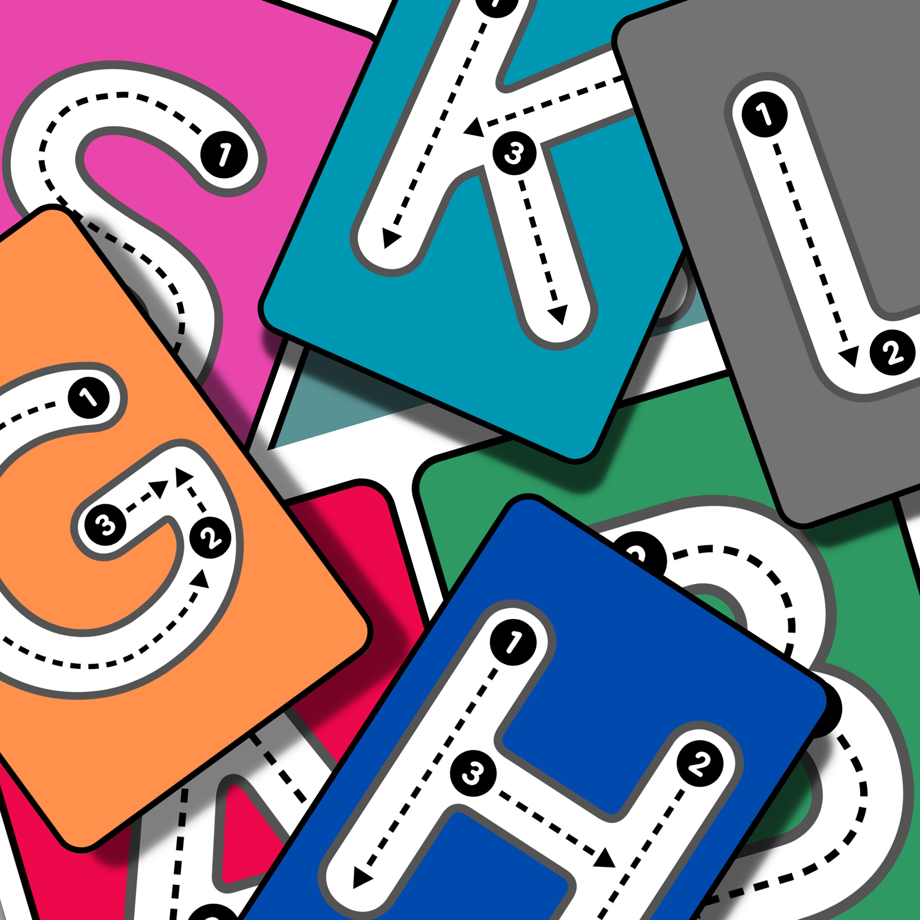 Alphabet Tracing Flashcards, Alphabet Uppercase Letters, Alphabet Cards ...