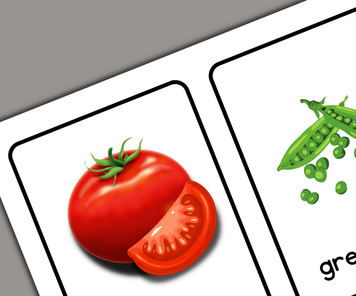 Vegetable Flashcards Printable Flashcards Preschool Home - Etsy
