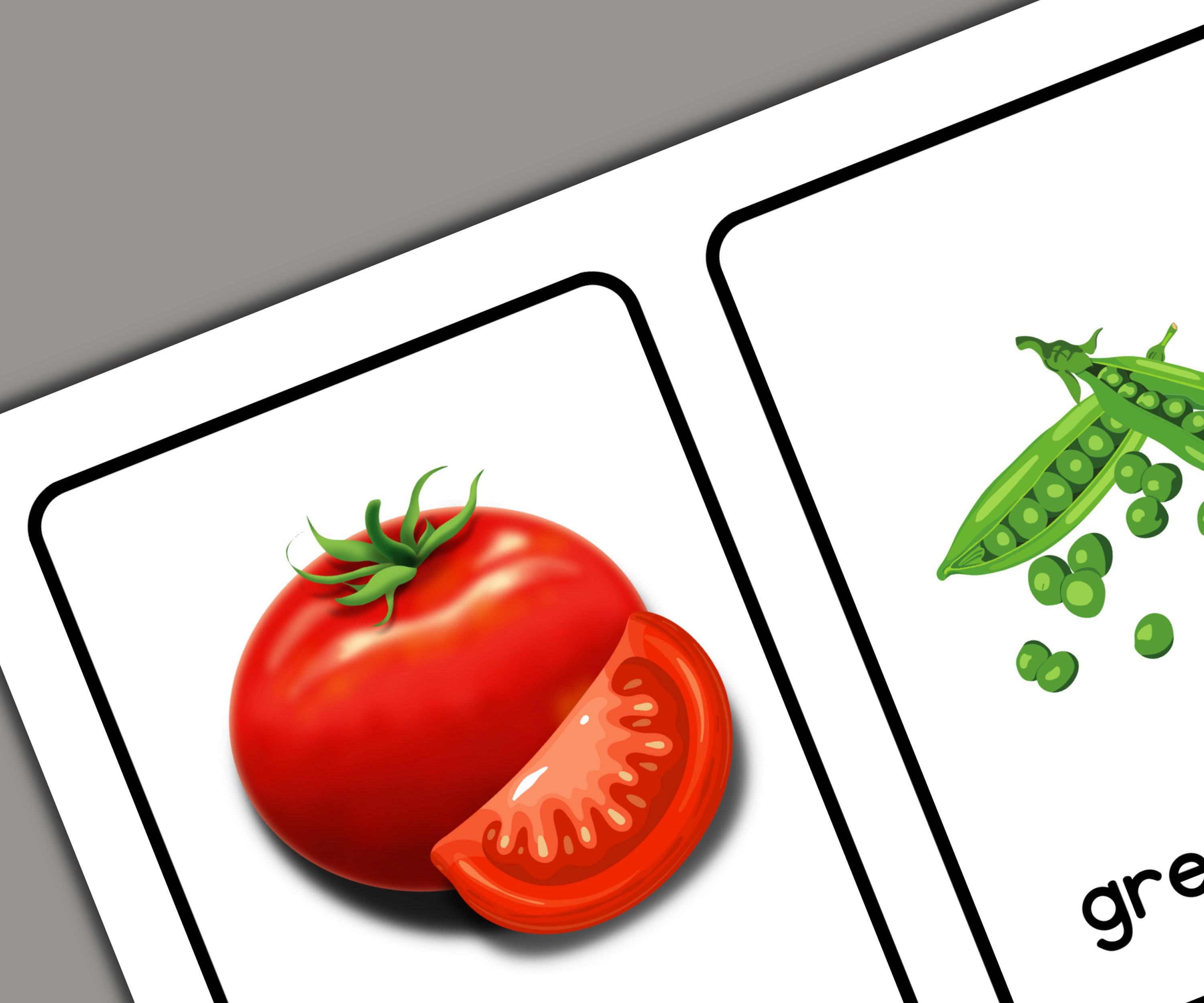 Vegetable Flashcards Printable Flashcards Preschool Home - Etsy