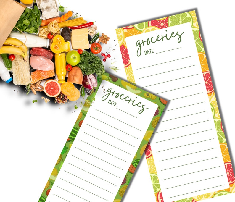 Printable Grocery Notepad DIY Notepad Grocery List Notepad Grocery ...