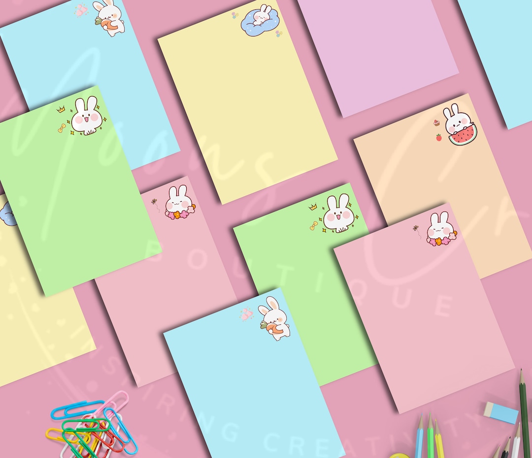 Notepads Printable Stationery Collection Cute Sticky Notepads Memo Pads ...