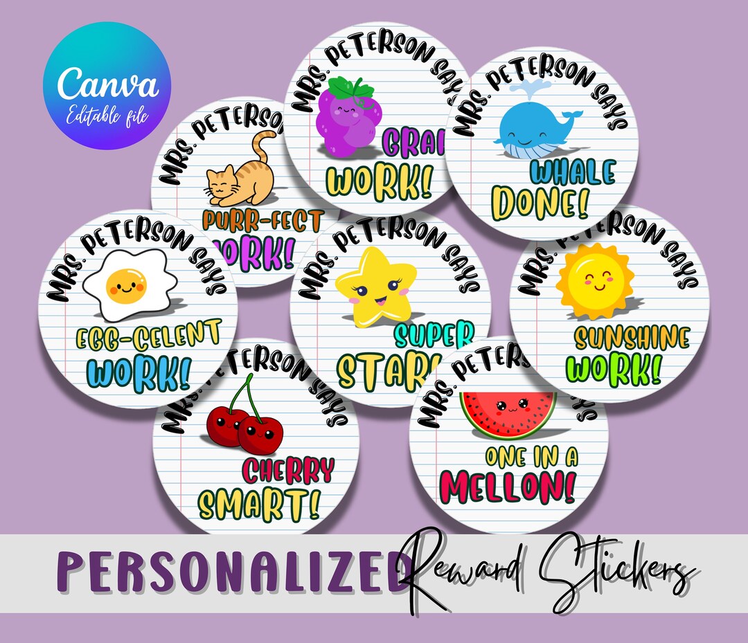 Teacher Reward Stickers Fun Impression Sticker Cute Reward Stickers ...