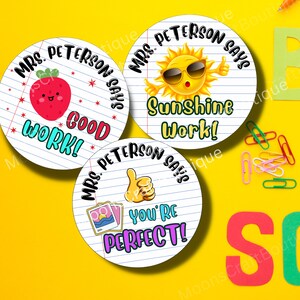 Teacher Reward Stickers Student Reward Stickers Editable Stickers ...