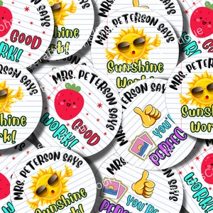Teacher Reward Stickers Student Reward Stickers Editable Stickers ...