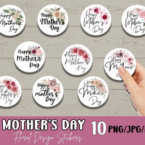 Printable Mother's Day Stickers, Mother's Day Gift Tags, Instant ...