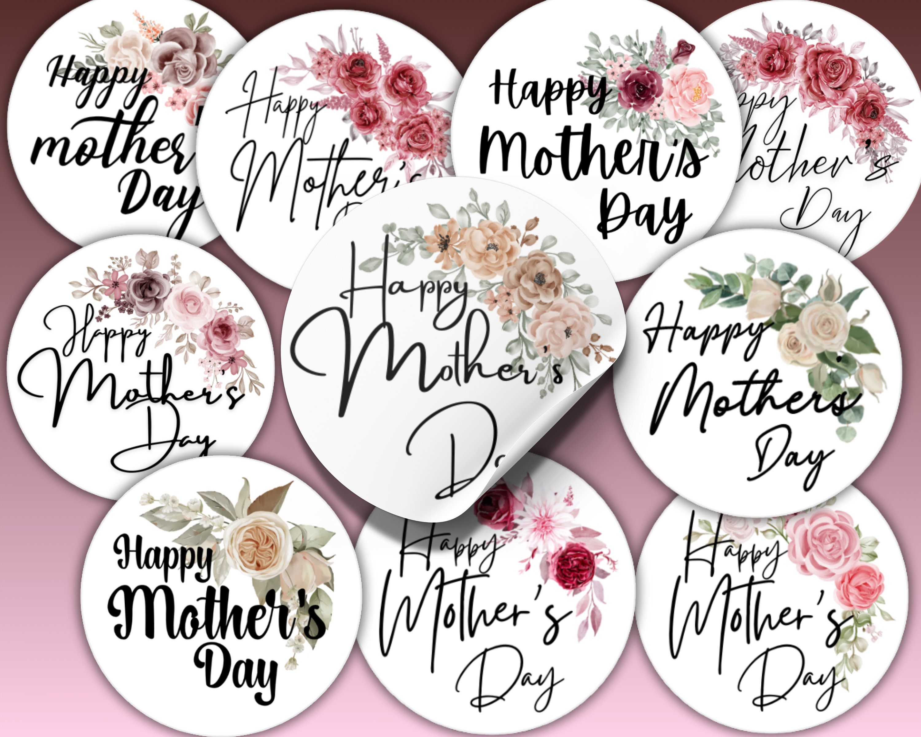 Printable Mother's Day Stickers, Mother's Day Gift Tags, Instant ...