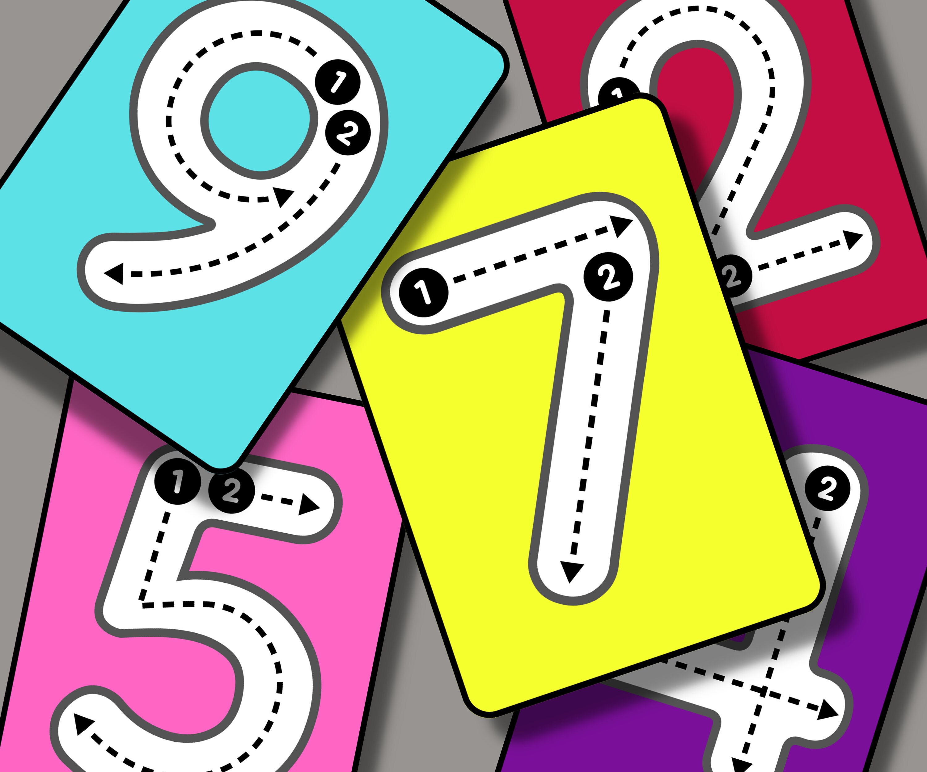 Numbers Tracing Flashcards, 0-9 Number Tracing, Number Flashcards, Home ...