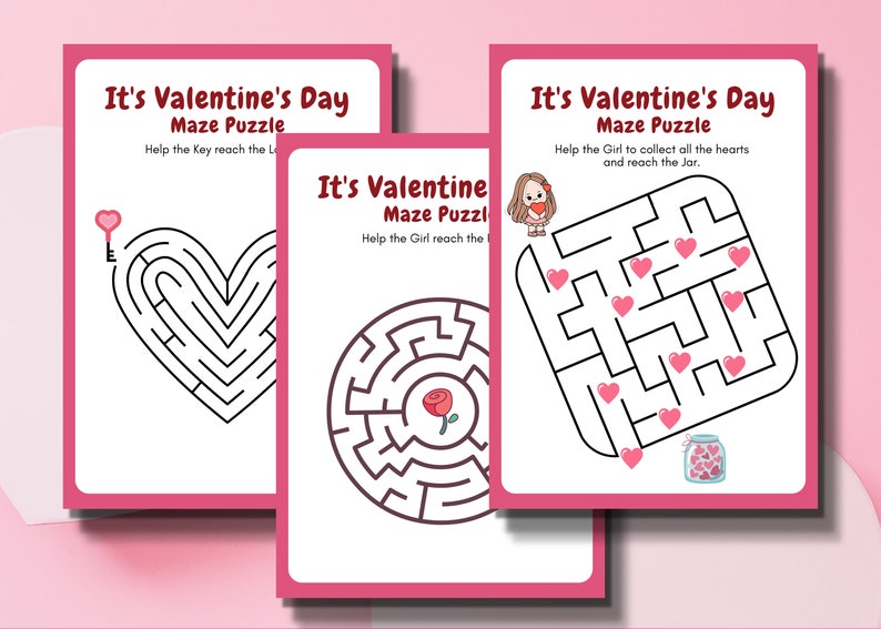 Printable Valentine's Day Worksheets/kids Activities/valentine's Day ...