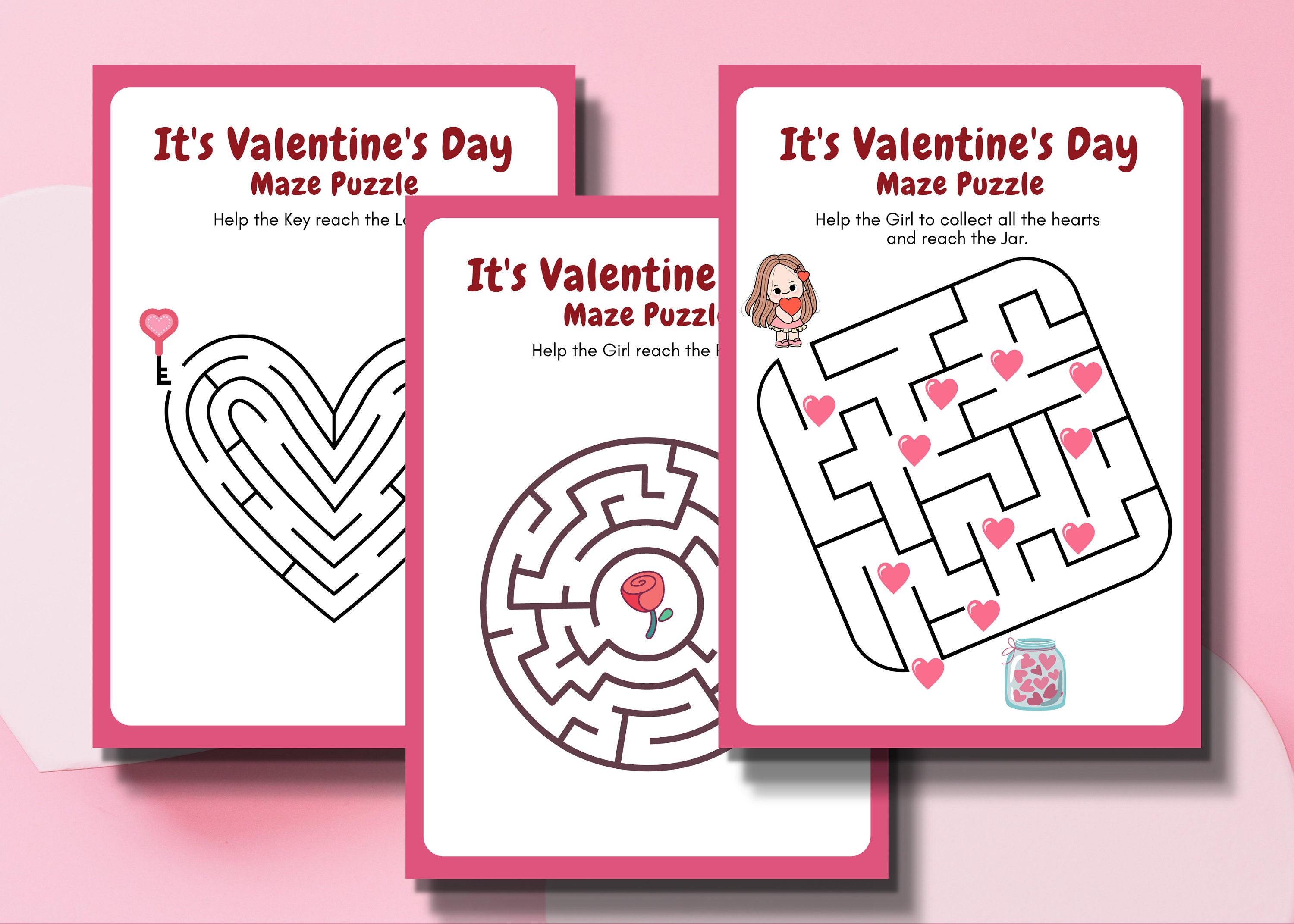 Printable Valentine's Day Worksheets/kids Activities/valentine's Day ...
