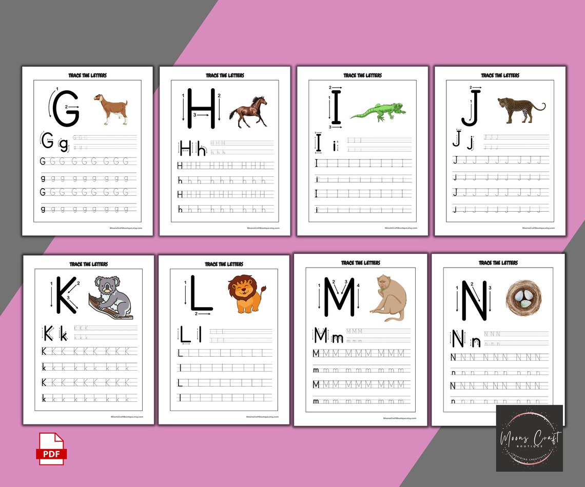 A-Z Alphabet Tracing Worksheets for Preschool & Elementary - Etsy