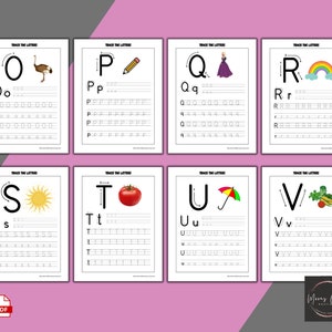 A-Z Alphabet Tracing Worksheets for Preschool & Elementary School Kids ...