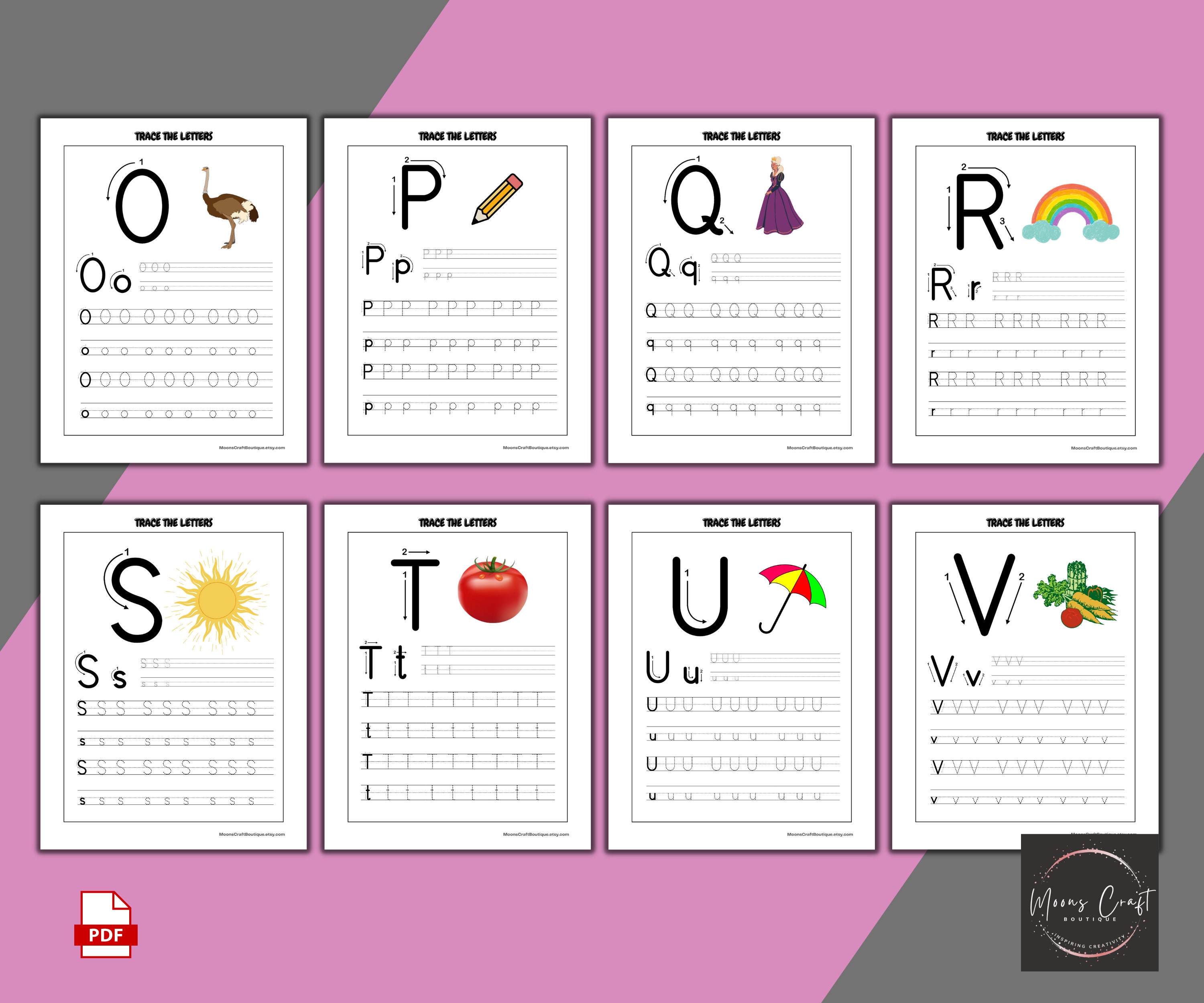 A-Z Alphabet Tracing Worksheets for Preschool & Elementary School Kids ...