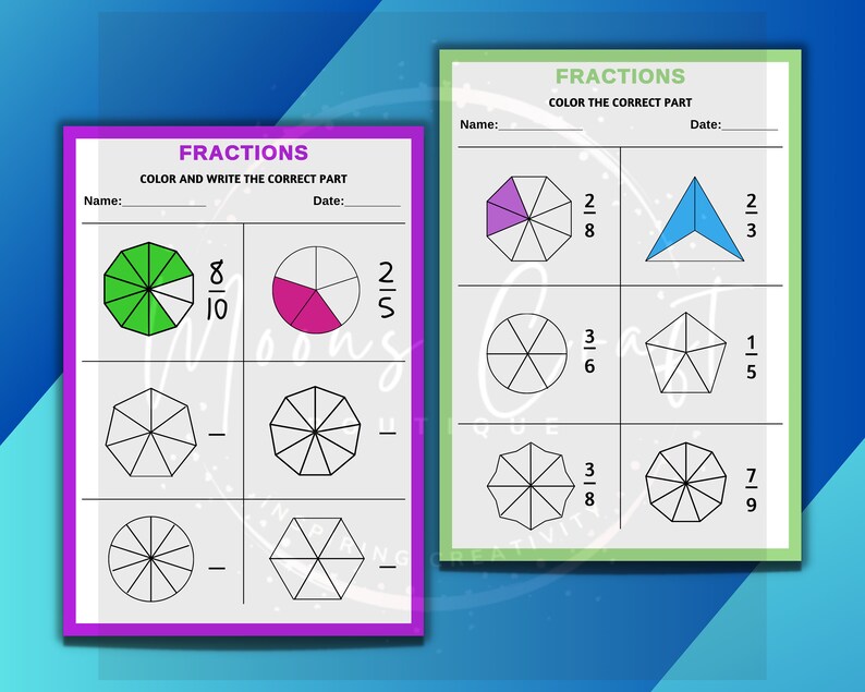 Printable Fraction Worksheets. Fraction Worksheets, Fraction Activities ...