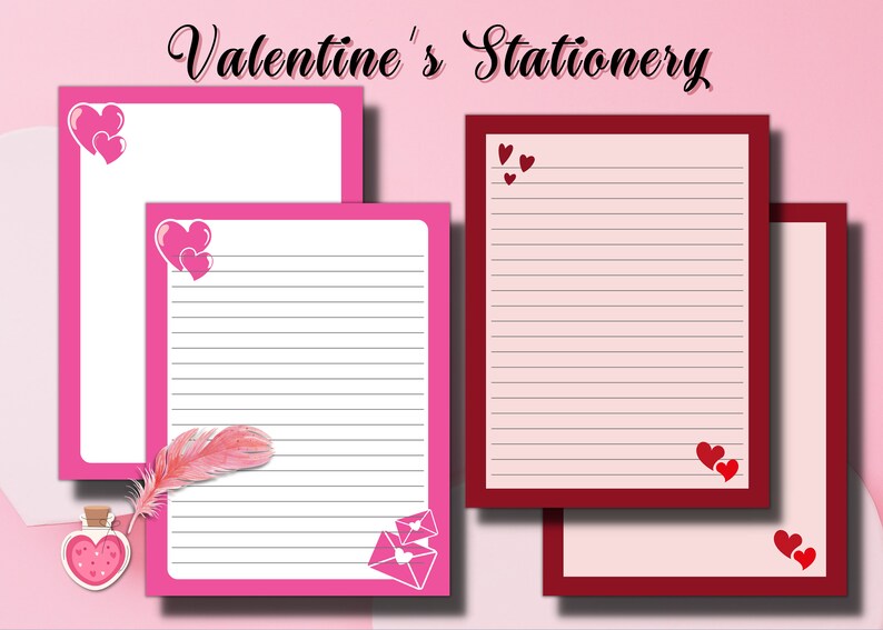 Printable Valentine's Day Stationery Valentine's Day Letter Writing ...