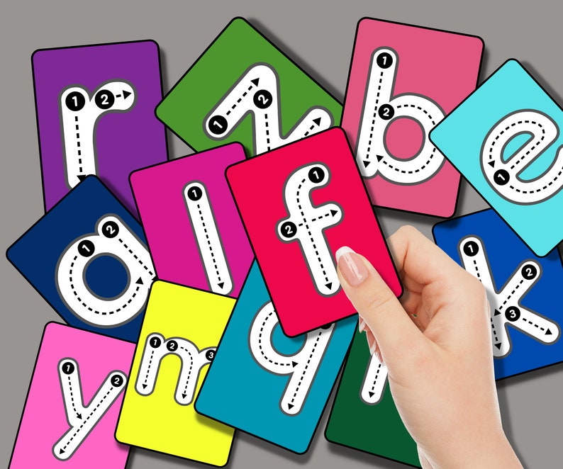 Alphabet Tracing Flashcards, Alphabet Uppercase Letters, Alphabet Cards ...