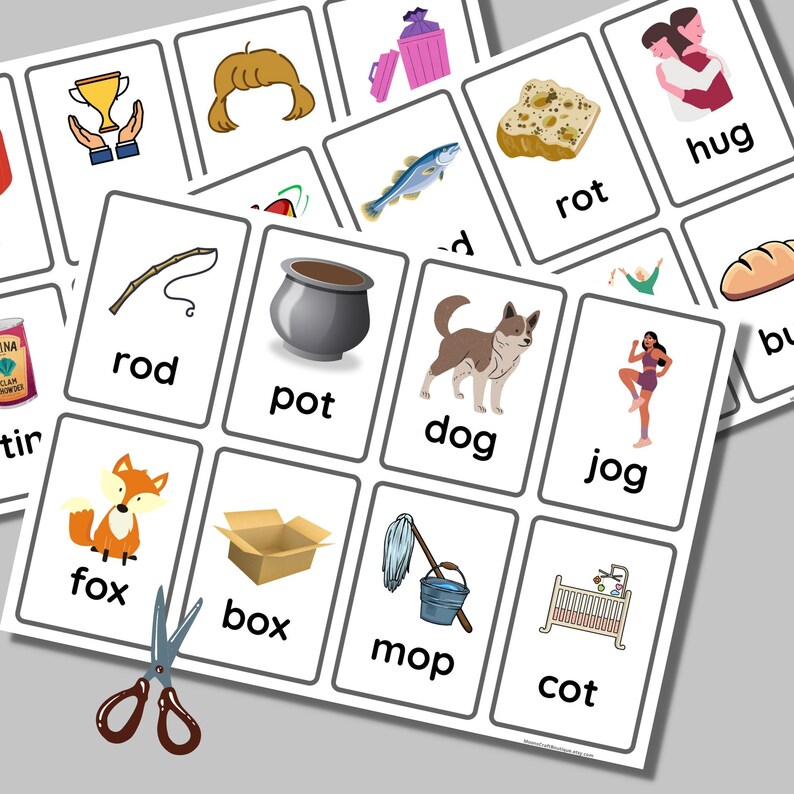 CVC Phonic Flashcards for Kids in Preschool, Kindergarten and ...