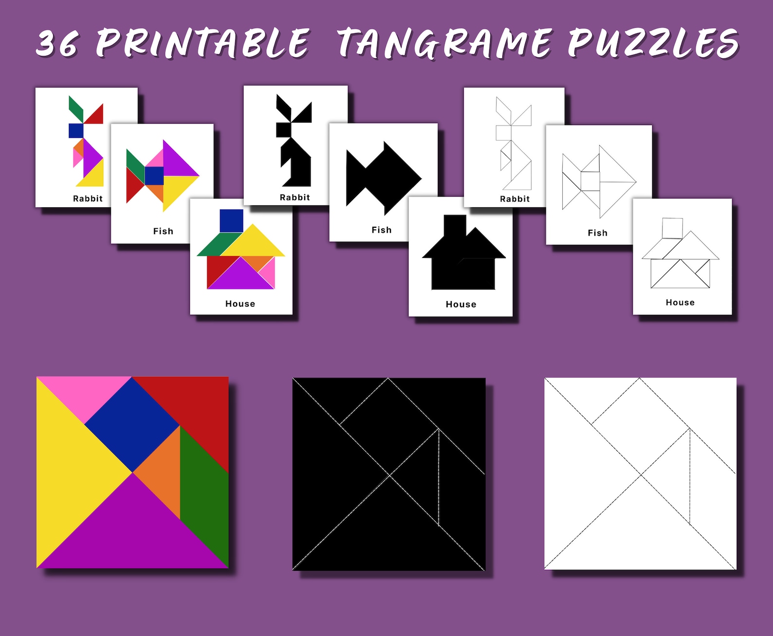 Printable Tangrams/puzzle Activity for Preschool, Kindergarten and ...