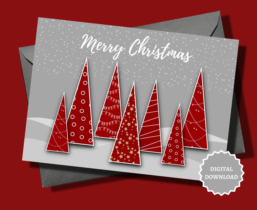 Merry Christmas Card, Printable Cards, Christmas Card Featuring ...