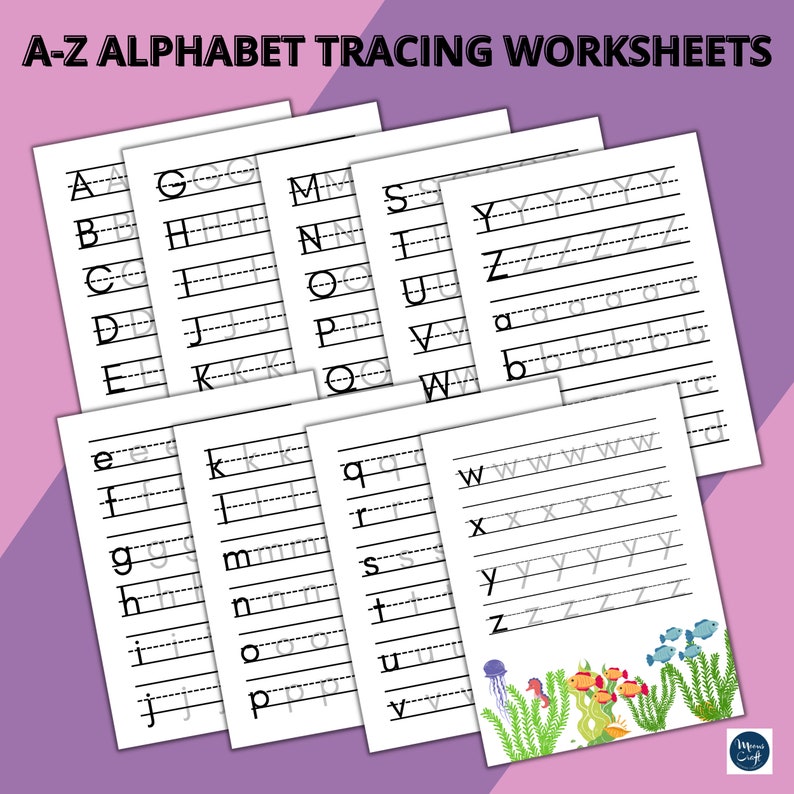 Printable Alphabet Tracing Worksheets / Pre-writing Worksheets ...